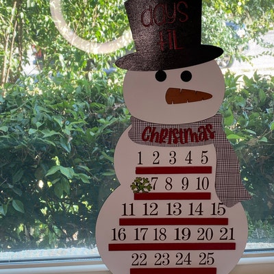 Snowman Countdown to Christmas Calendar SVG Laser File Wood Digital ...