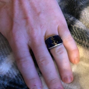 Mens Custom Symbol Ring Vintage Navy Rings for Men Anchor - Etsy