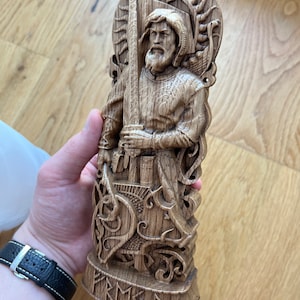 Vidar Statue Wood Sculpture Wood Carving - Etsy