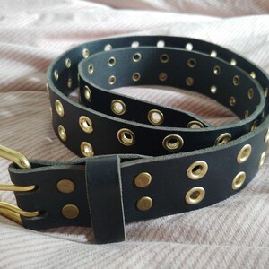 Custom Leather Double Prong Hole Belt - Etsy