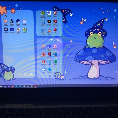 Wizard Frog Computer Desktop Theme Background Wallpaper Organizer Set ...