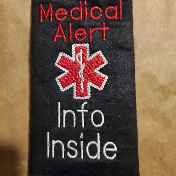 Backpack Medical Alert, Medical Alert Purse Tag, Medical Information ...