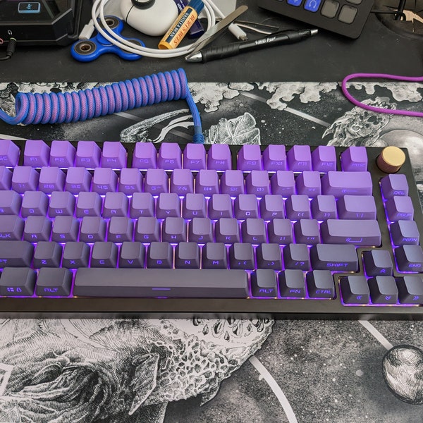 Gradient Purple Side-printed Keycap Set, OEM Profile, Shine-through ...