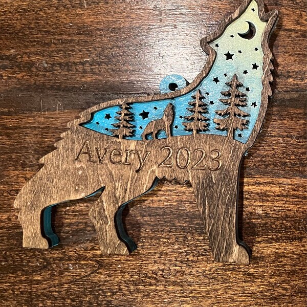 Wolf Ornament SVG | Wolf Christmas Ornament SVG Files | Glowforge ...