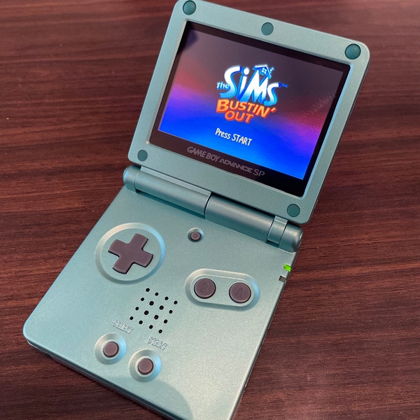 Metallic Teal Nintendo Game Boy Advance GBA SP IPS Mod Adjustable ...