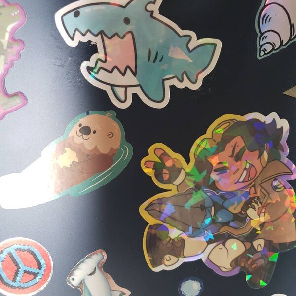 Spinosaurus Friends! - Chibi Holographic Vinyl Dinosaur Stickers - Etsy