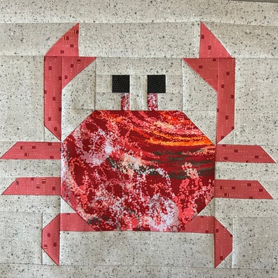 Crab Nautical Quilt Block Pattern, Machine Pieced, Digital PDF Instant ...