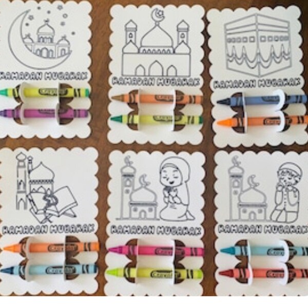 Eid Coloring Cards for Kids,ramadan & Eid Kids Activity, Kids Eid Party ...