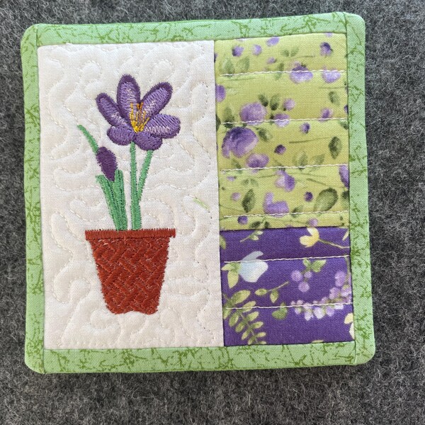 Rose Mug Rug in the Hoop Machine Embroidery - Etsy