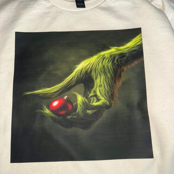 Printable Christmas Wall Art the Grinch Holding an Ornament. Vinatage ...