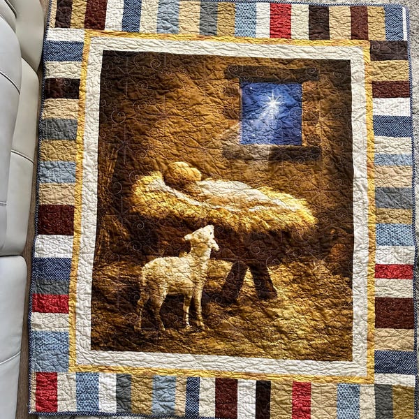 Christmas Nativity Fabric Panel, Riley Blake Picture a Christmas Manger ...