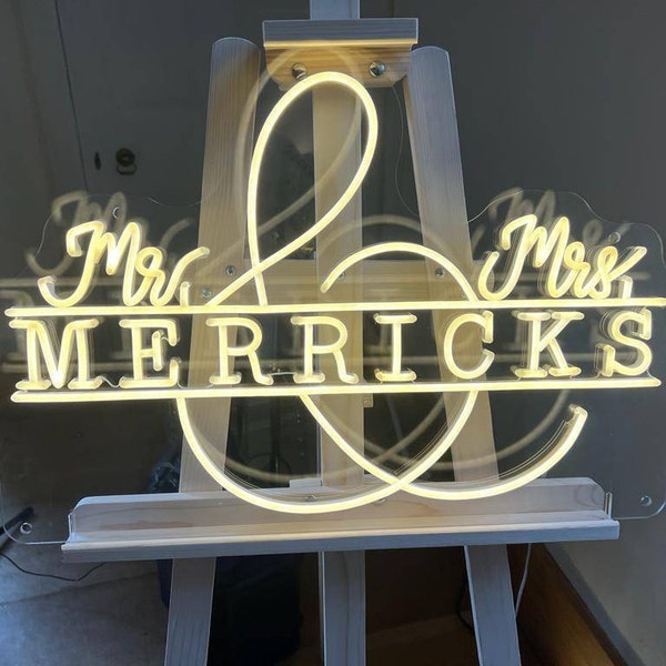 Custom Wedding Name Neon Sign, Battery Operated Upgrade Available ...