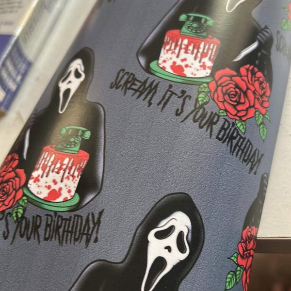 Scream, It's Your Birthday Grimwrap Horror Movie Wrapping Paper, Scream ...