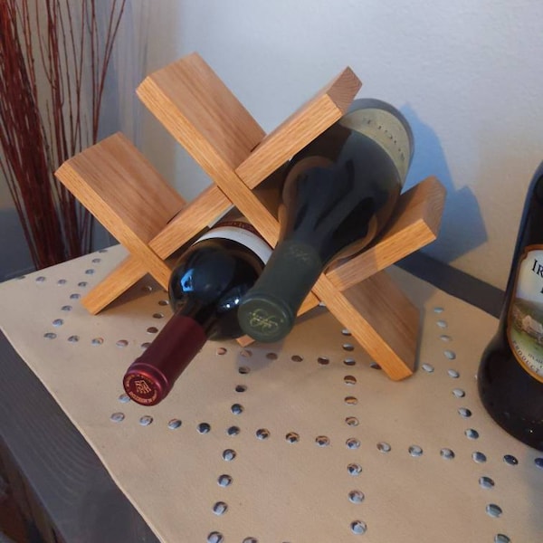 Handcrafted Oak Wood Wine Rack - Etsy
