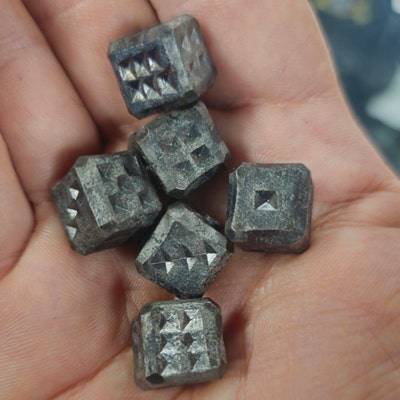 Set of Six Steel Hand Forged Dice Unique Collectible Dice Dnd Dungeons ...