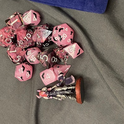 Pink and Black Bats Dice Set for Dungeons and Dragons. Pastel Goth ...