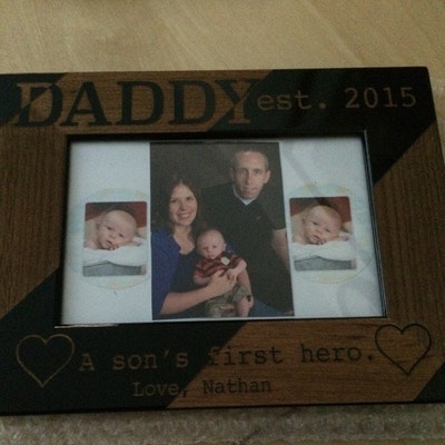 Dad & Son Personalized Picture Frame Son's First Hero - Etsy