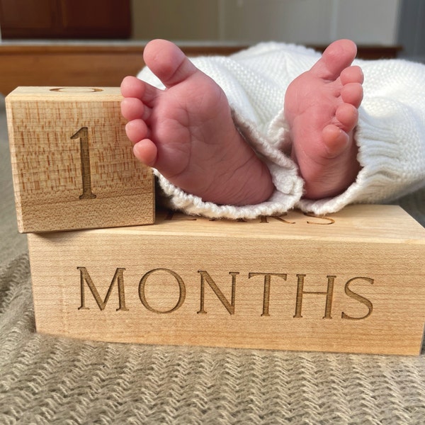Wooden Milestone Blocks • modern Wood Number Blocks for Milestones and ...