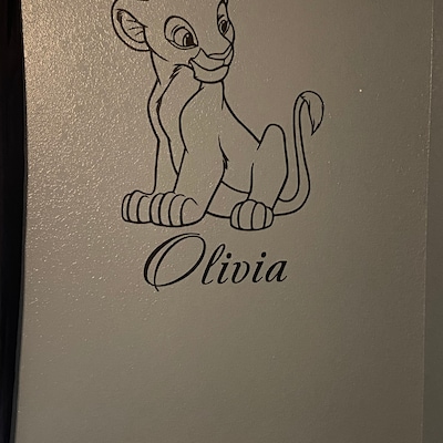 Personalized Nala Lion King Wall Decal Baby Custom Name Disney Poster ...