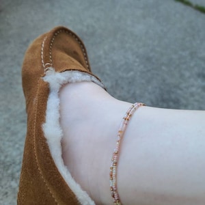 STARDUST Gold Luster Beaded Anklet Double Wrap Anklet Stretchy Anklet Anklets for Women Czech ...