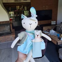 Handmade Bunny Doll, Handmade Stuffed Plush Rabbit Toy, Cloth Doll ...