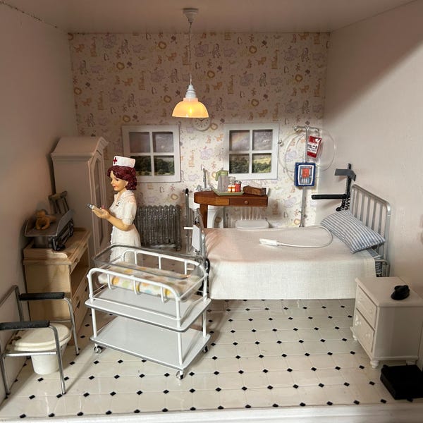 Dollhouse Miniature 1/12th Scale Handcrafted Bassinet Baby Infant 1 ...
