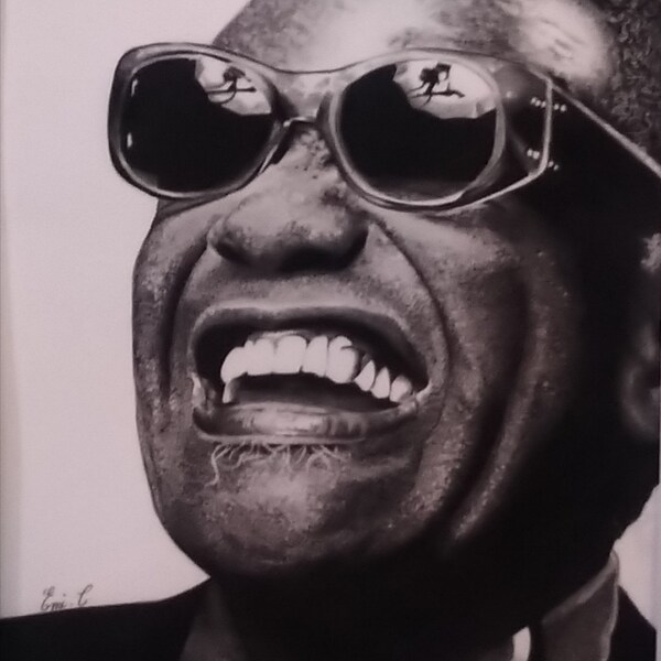 Ray Charles Drawing Art Singer - Etsy
