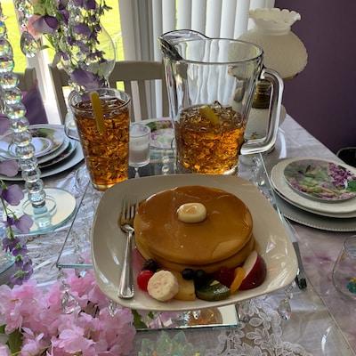 Plate of Fake Pancakes With Fruit - Etsy