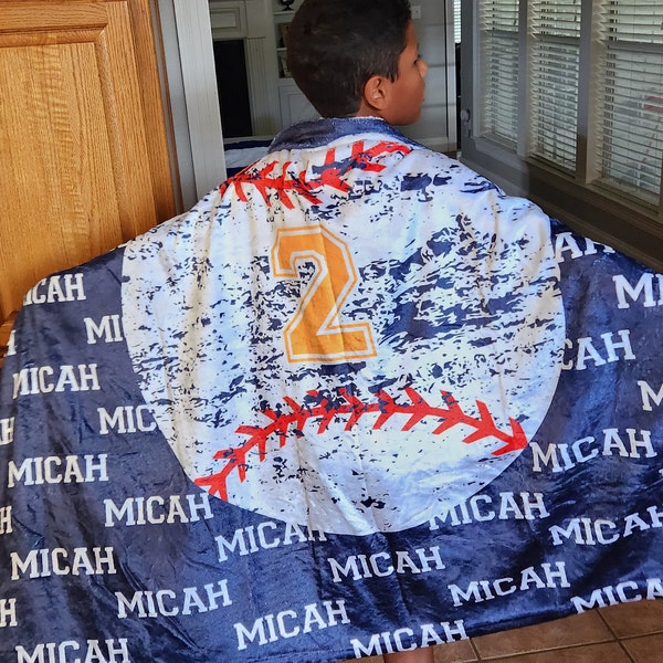 Personalized Baseball Blanket, Gift Idea for Baseball Player, Minky ...
