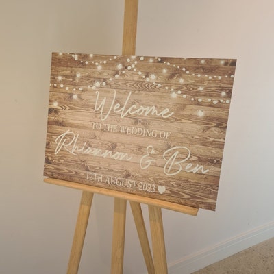 Rustic Wedding Welcome Sign - Etsy UK