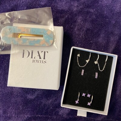 Star Hoops Chain Connected Hoop Earrings Star Hoop - Etsy