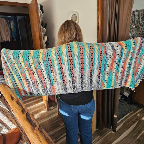 Orla Filet Crochet Shawl Pattern: Sideways Rectangle (PDF Pattern) - Etsy