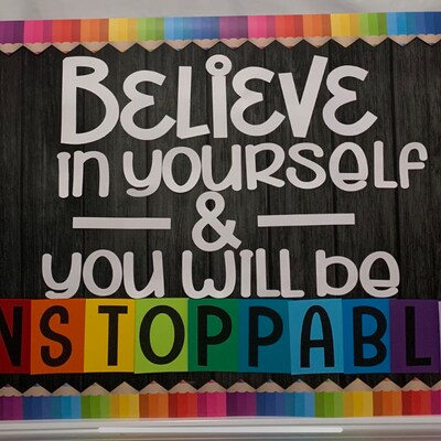 BELIEVE IN YOURSELF Bulletin Board Kit Letters Classroom Decoration ...