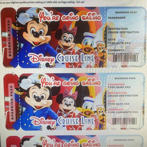 Printable Ticket to Disneyworld, Boarding Pass, Customizable Template ...