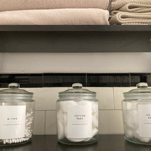 Bathroom Labels | Label Set | Waterproof | Custom Labels | Home ...