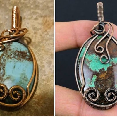 Red Flash Labradorite Gemstone Pendant Copper Wire Wrapped Pendant ...