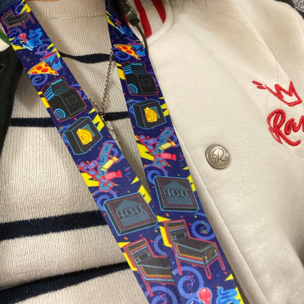 80s Retro Arcade Nostalgia Lanyard - W/ Oval Clasp - Etsy