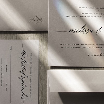 Haley Wedding Invitations Sample Script Invite - Etsy
