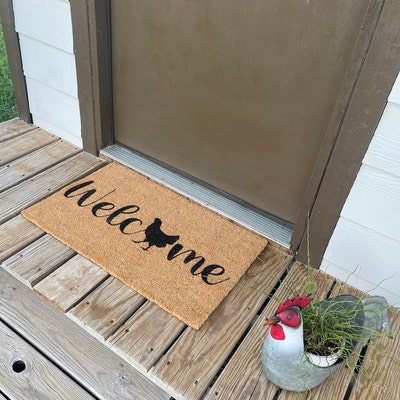 Cow Welcome Door Mat Cow Print Welcome Rug Cow Print Porch - Etsy
