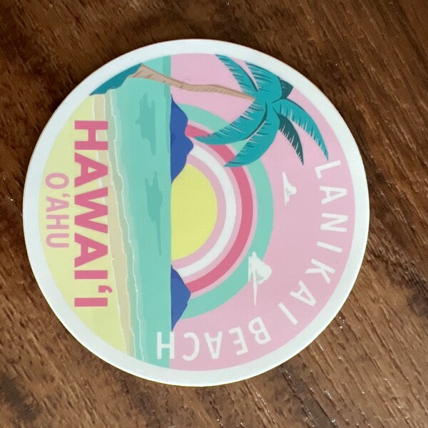 Kawaii Oahu Map Sticker Hawaii - Etsy