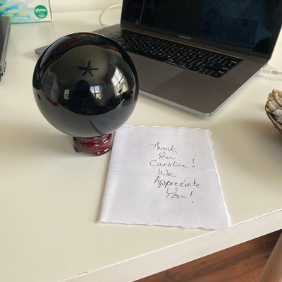 Large Black Obsidian Sphere Crystal Ball Orb Scrying Divination ...