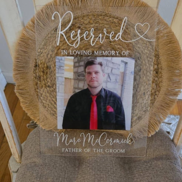 Reserved Memorial Sign, Personalized Memorial Plaque, in Loving Memory ...