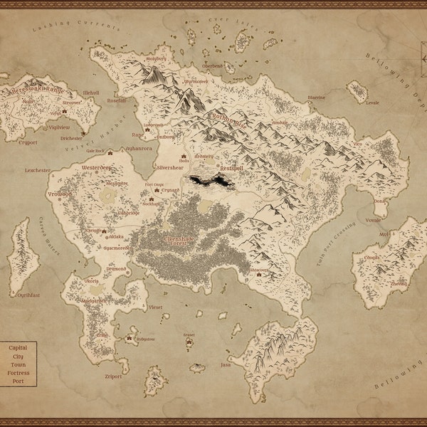 Custom Fantasy Map Commission for Writers, D&D, Gift - Etsy