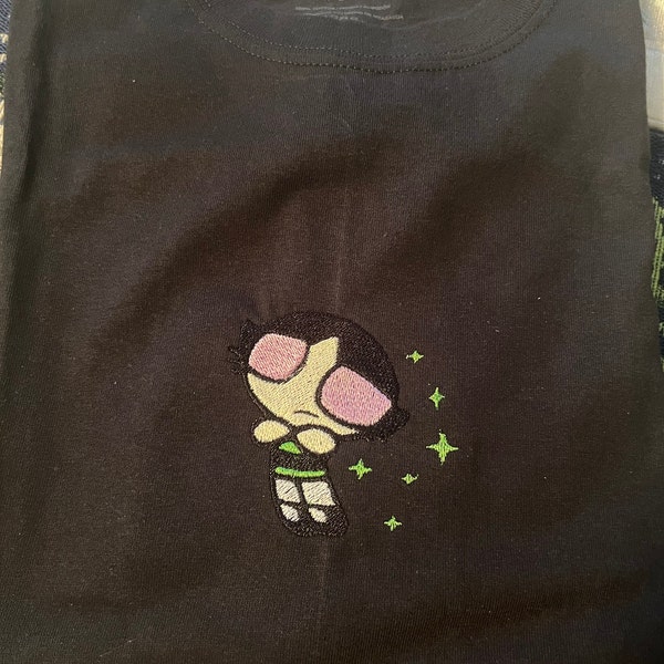 Buttercup Embroidered Sweater| Powerpuff Girls T-shirt| Sleepy ...