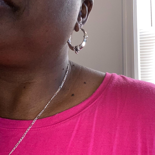 Large Sterling Silver Statement Hoops | 60mm Hoops | Crescent Ear Hoops ...