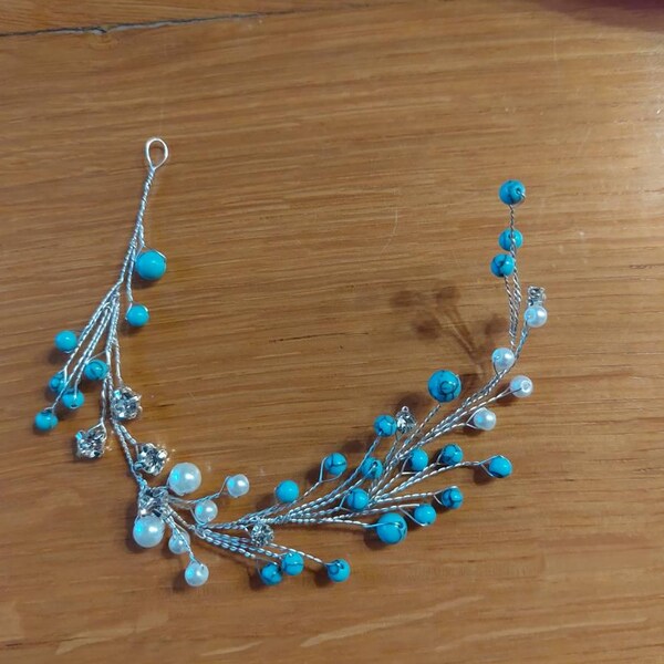 Blue Hair Vine Turquoise Hair Piece Aquamarine Hair Piece Wedding Hair ...