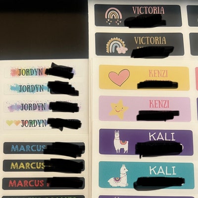 72 Skinny School Supply Labels Dishwasher Safe Waterproof Labels ...