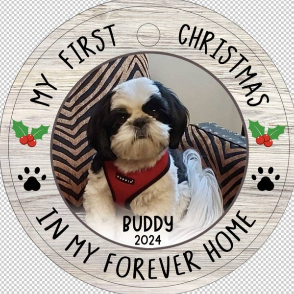 Custom Puppies First Christmas Ornament - Dog Picture Ornament - Dog's ...