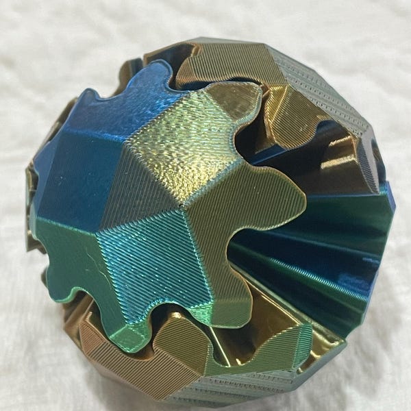 Icosahedron 3D Printed Model 20 Sided Polyhedron 4 Inch - Etsy