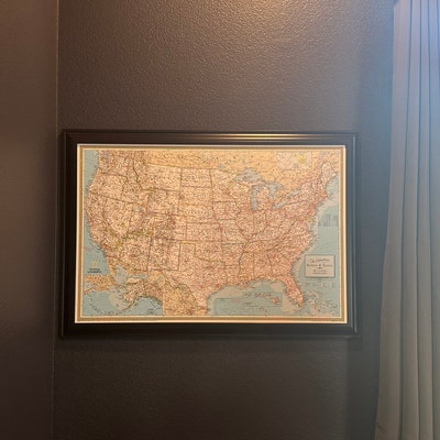 Personalized Executive US Travel Map With Pins and Frame push Pin ...